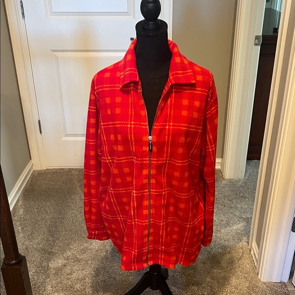 Chaus Sport | Jackets & Coats | Vibrant Red Checkered Utility Jacket ...
